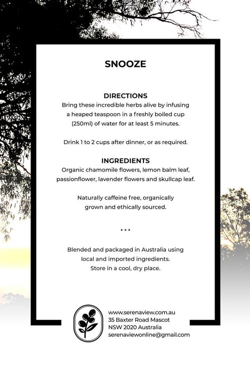 Snooze - Loose Leaf Tea Gluten free, Organic, Sleep Tea, Australian ...